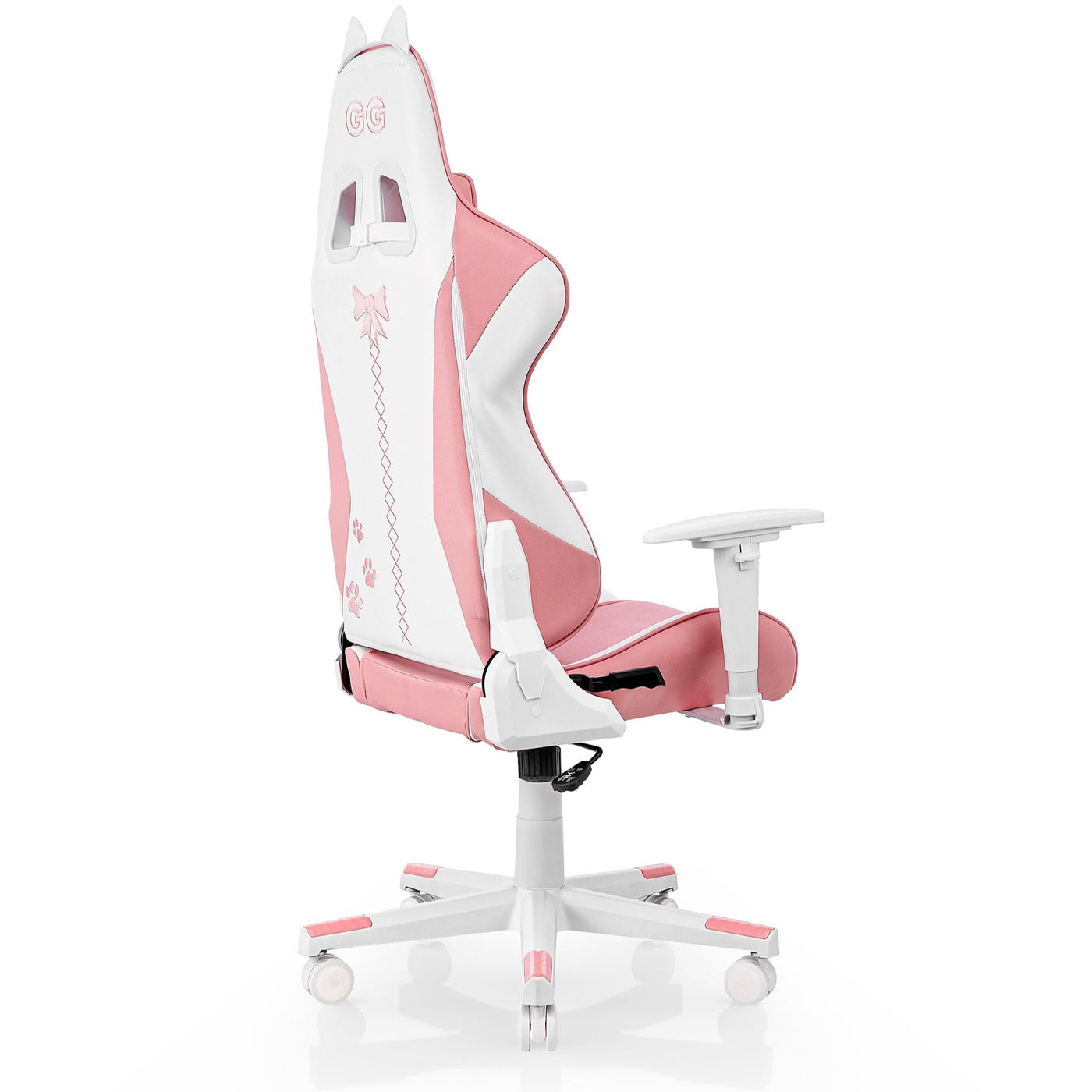 Cat Girl Kawaii Pink & White Gaming Chair | Ghost X Clutch Chairz