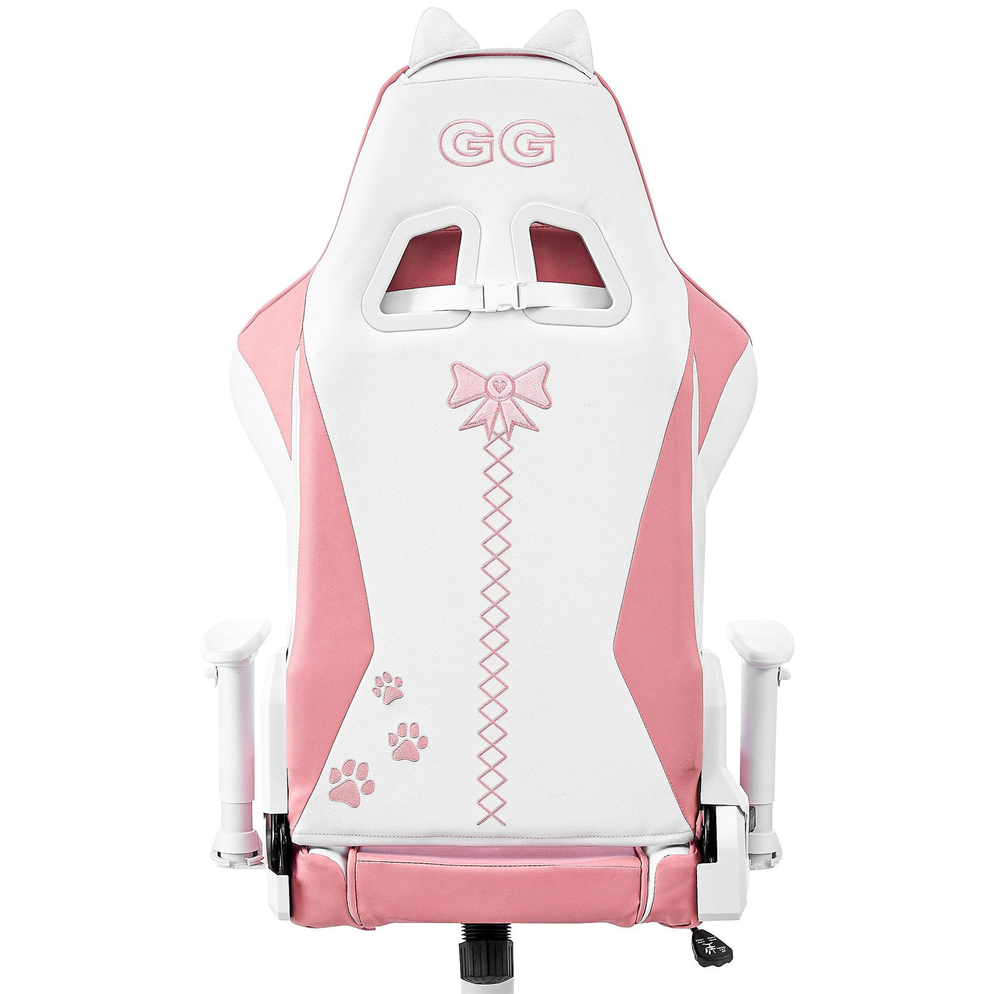 Cat Girl Kawaii Pink & White Gaming Chair | Ghost X Clutch Chairz