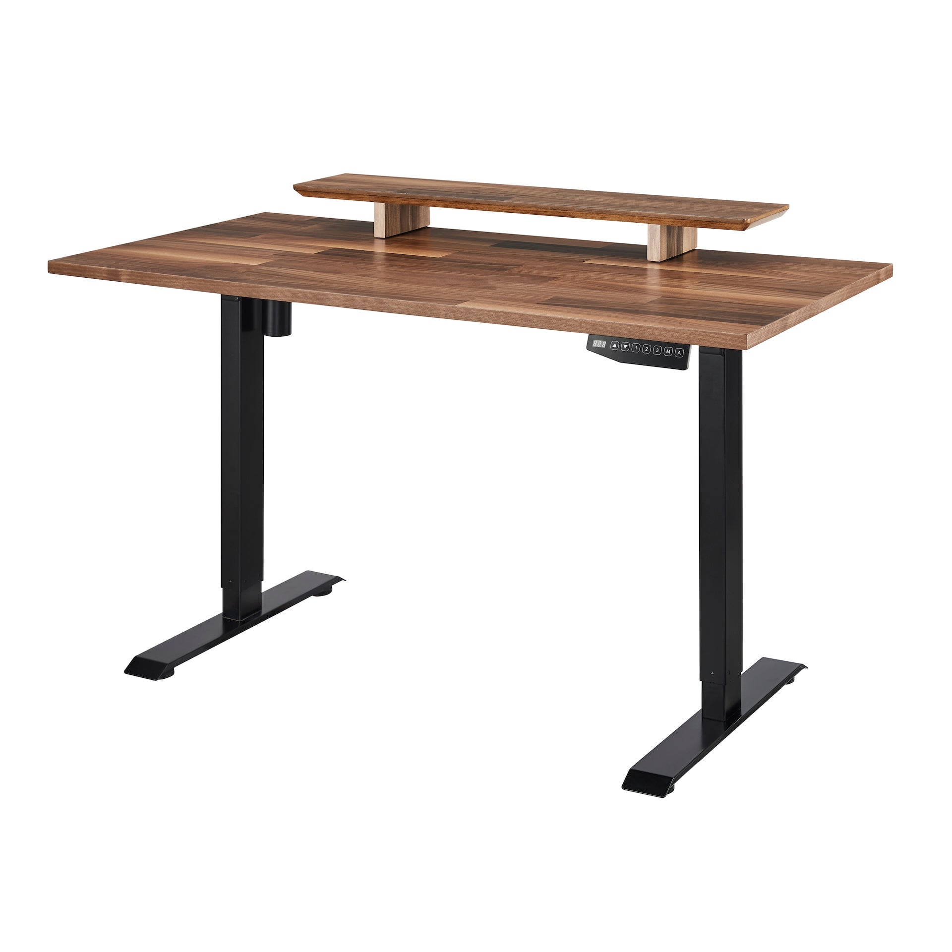 Rise Series Electric Sit-Stand Desk (Walnut Wood) | Clutch Chairz