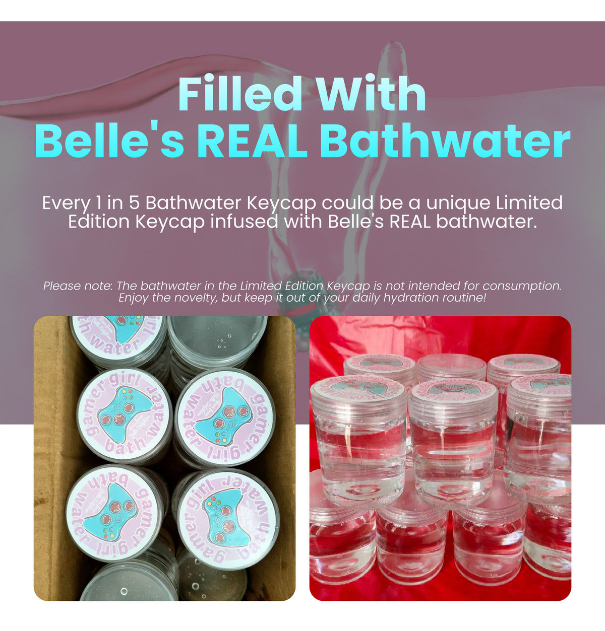 Belle Delphine Bathwater Bottle Keycap | Ghost Keyboards